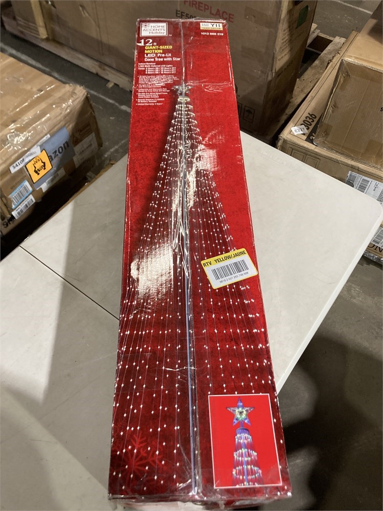 Tmldeals.com - 12 ft. Giant-Sized Motion LED Pre-Lit Cone Tree