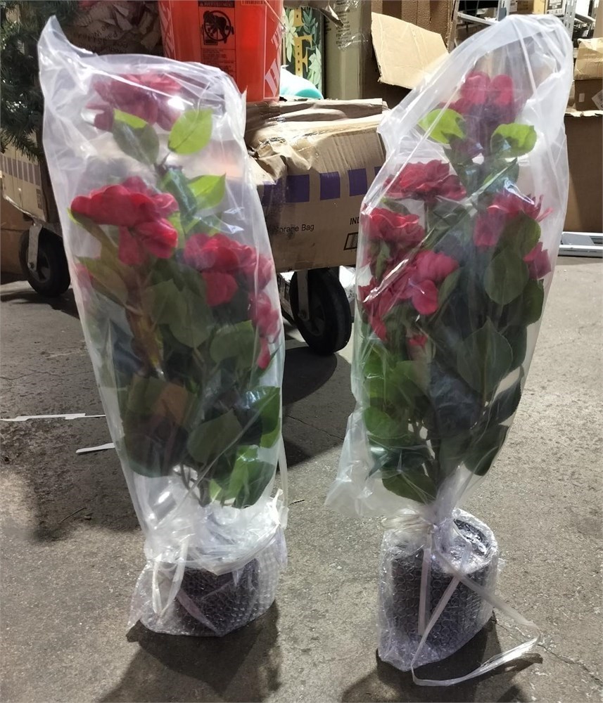 Tmldeals.com - 2FT Red Artificial Camellia Tree 2Pack, Faux Camellia ...